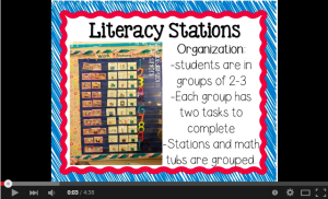 Kindergarten Literacy Stations